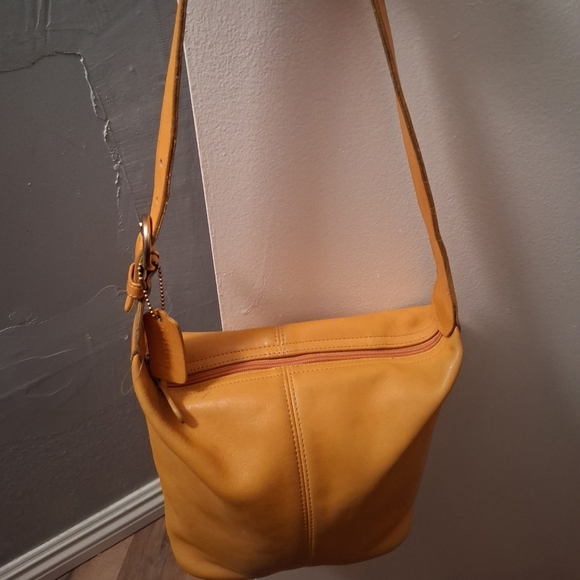 Coach | Bags | Coach Yellow Leather Shoulder Bag | Poshmark